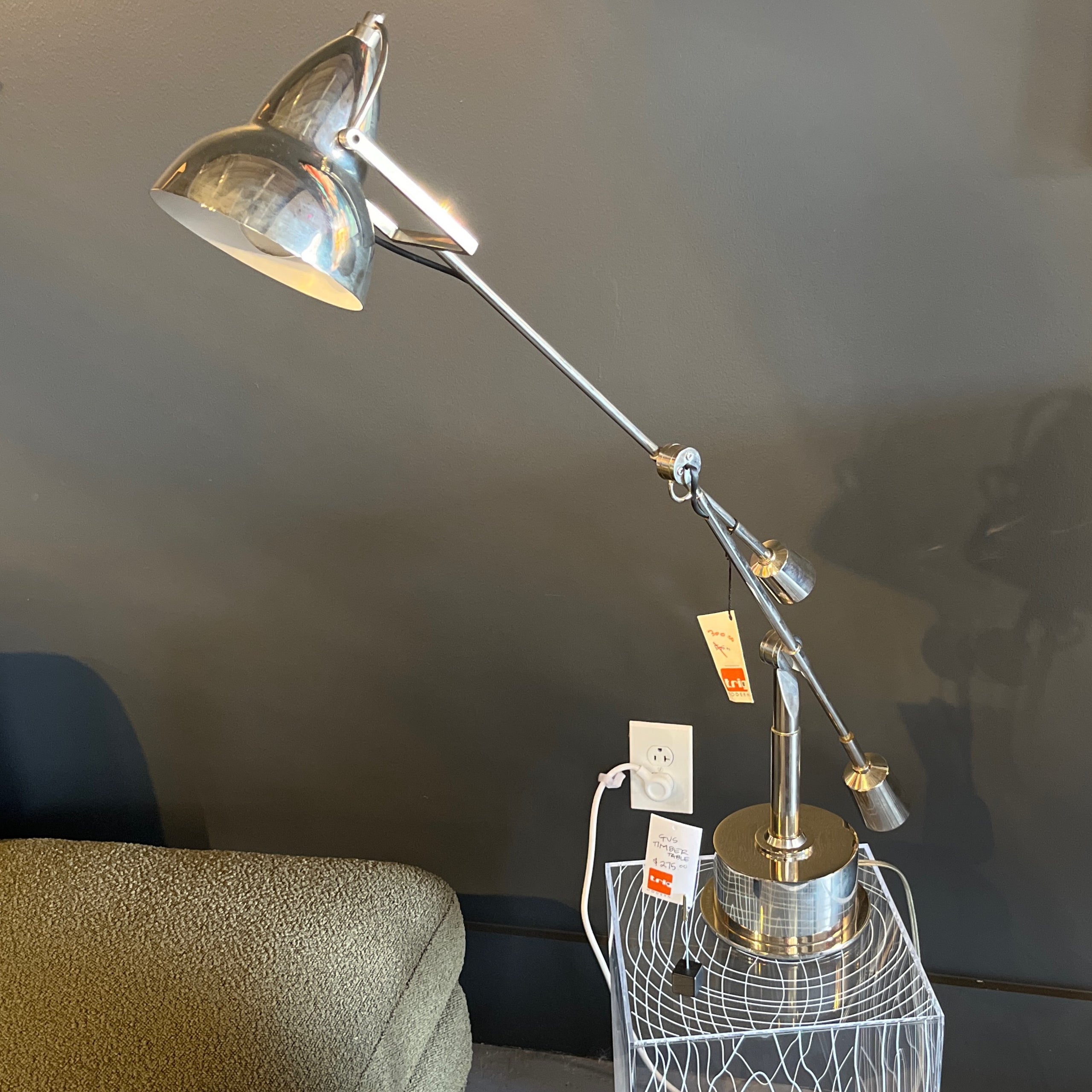 Chrome Adjustable Reading Light | Modern Reading Lamp | Trig Modern